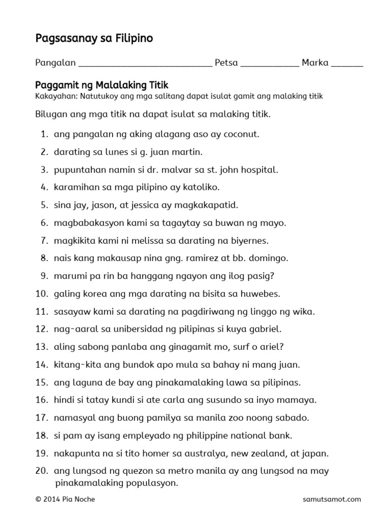 Paggamit NG Malalaking Titik 2 | PDF
