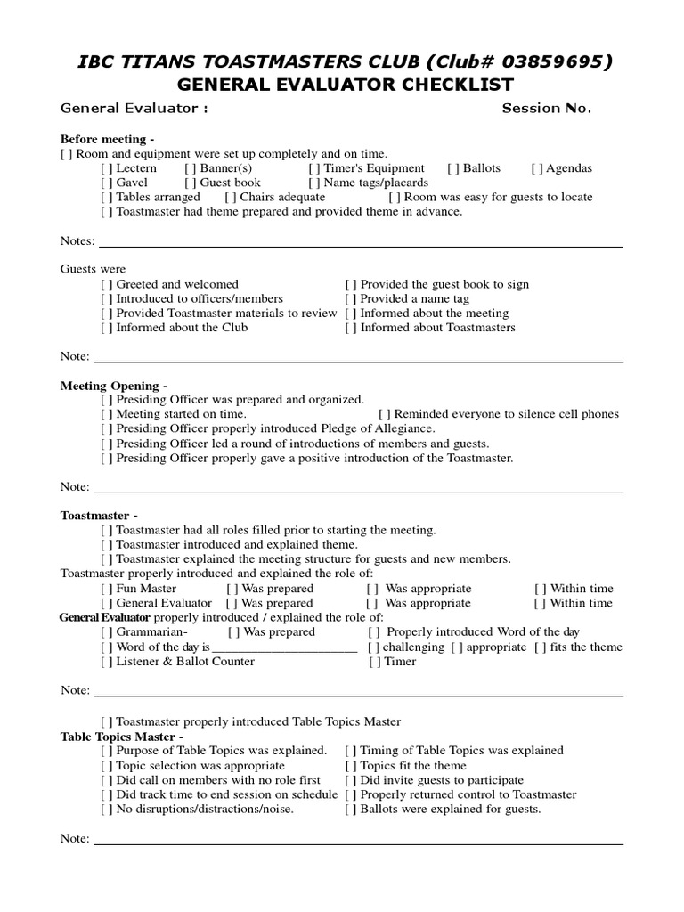 IBCT General Evaluator Checklist | PDF | Human Communication ...