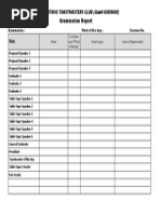 Toastmasters 675C Grammarian Script and Log A4 PDF | PDF