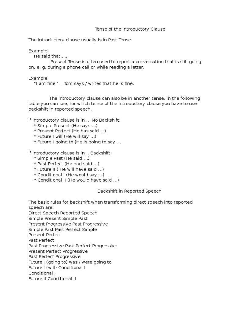 Tense of The Introductory Clause | PDF | Linguistic Typology ...