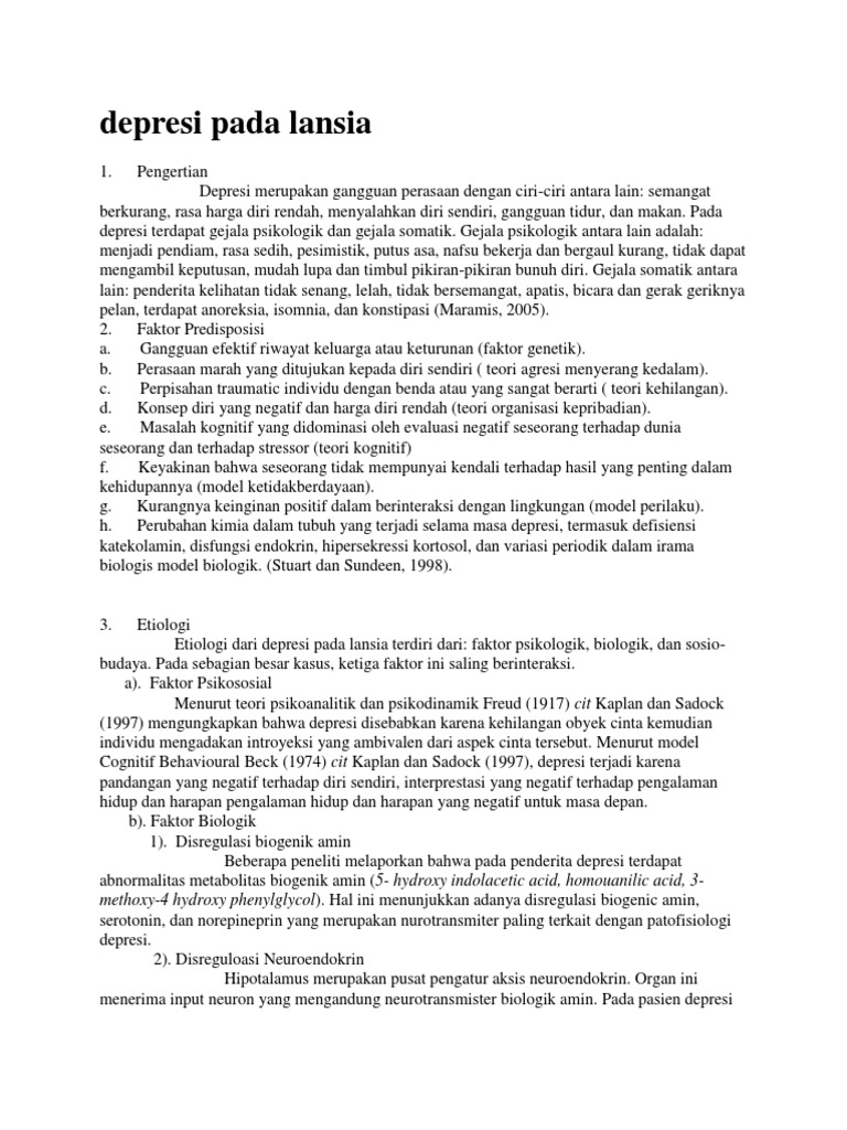 Depresi Pada Lansia | PDF