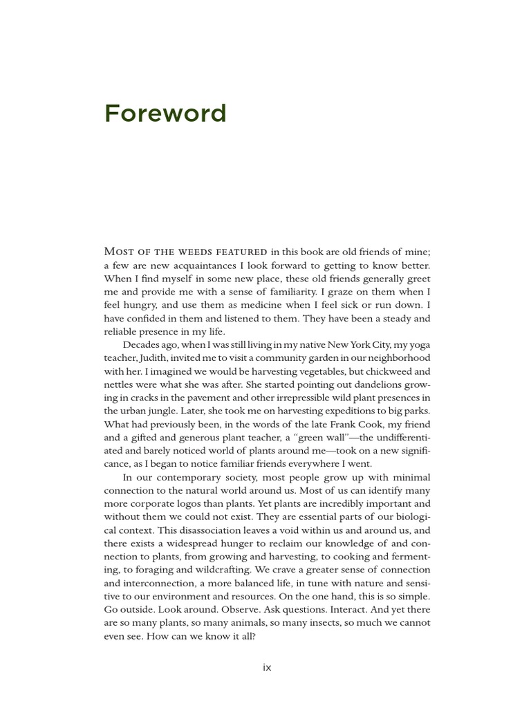 The Wild Wisdom of Weeds: Foreword and Introduction | PDF | Weed | Foods