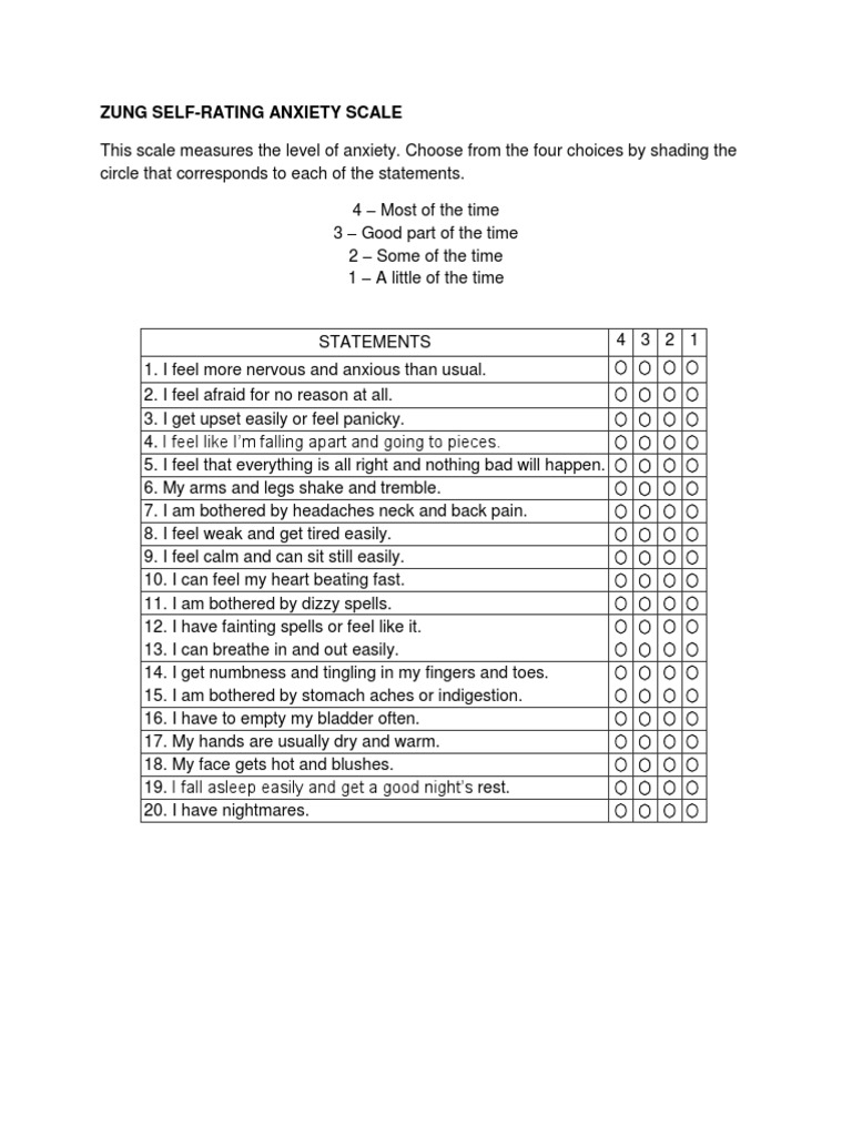 SAS Questionnaire | PDF