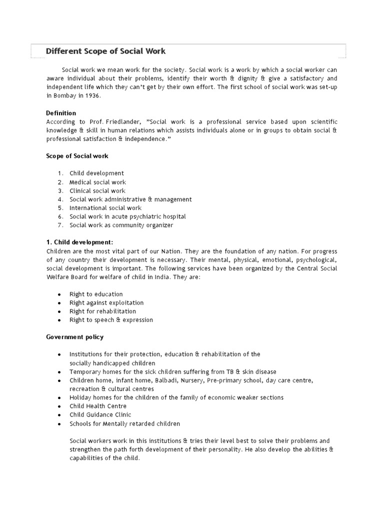 Different Scope of Social Work | PDF | Social Work | Domestic Violence