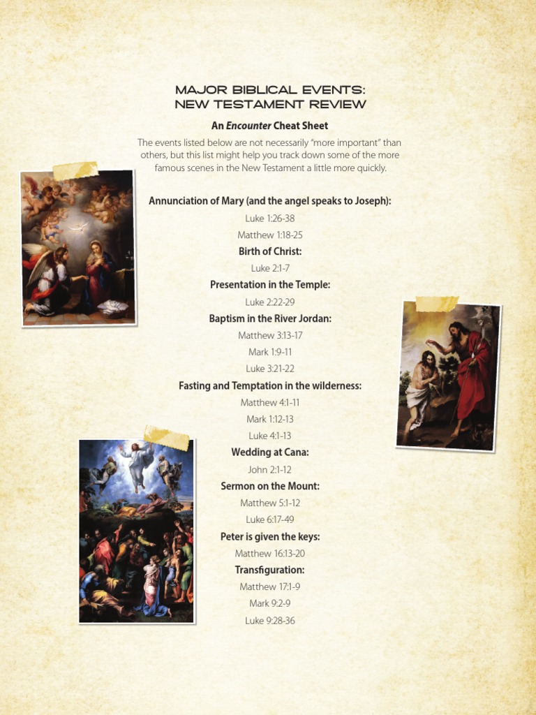 Key New Testament Events Overview | PDF | Science & Mathematics ...