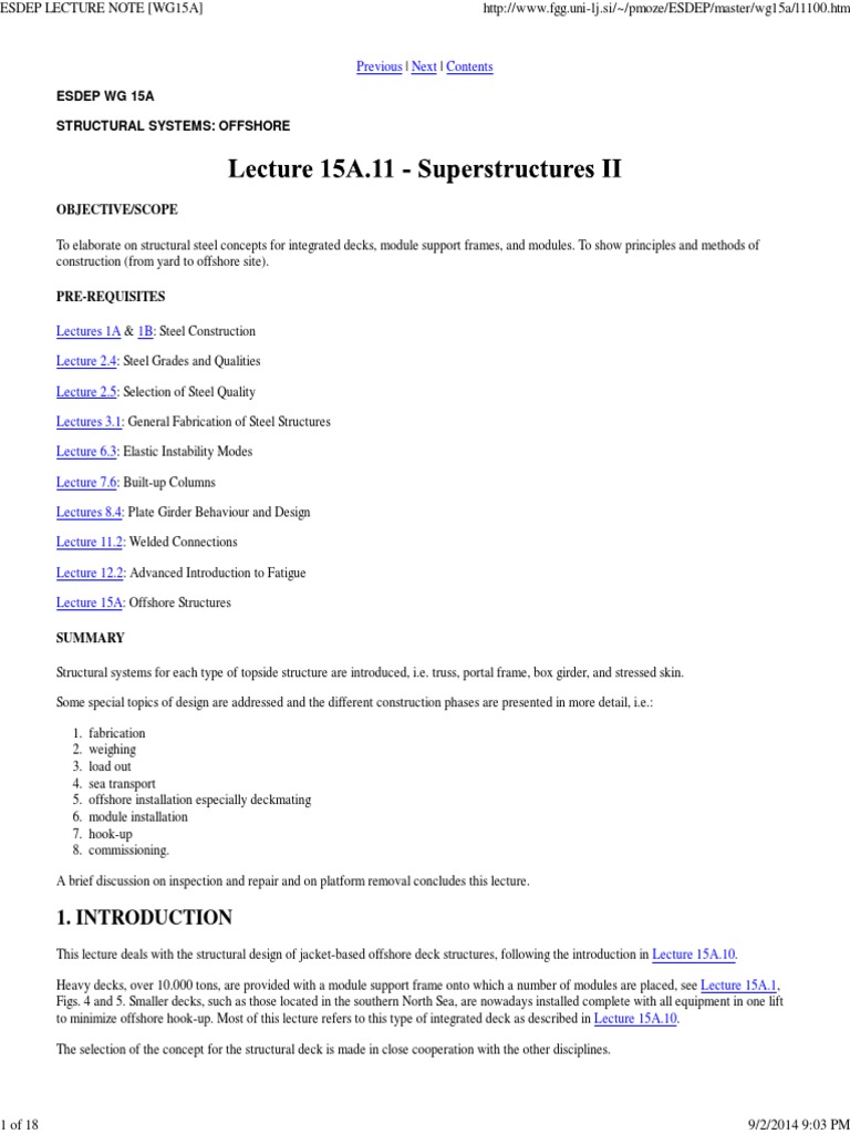 Esdep Lecture Note (Wg15a) | PDF | Truss | Structural Steel