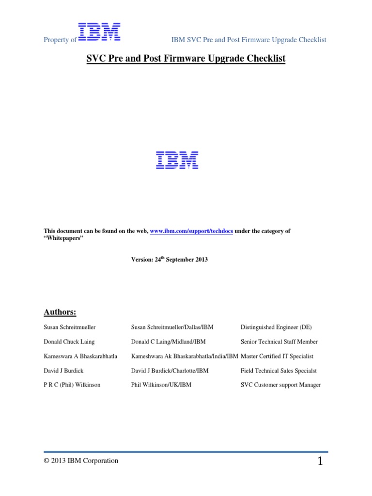 SVC Pre and Post Firmware Upgrade Checklist - V6 | PDF | Computer ...