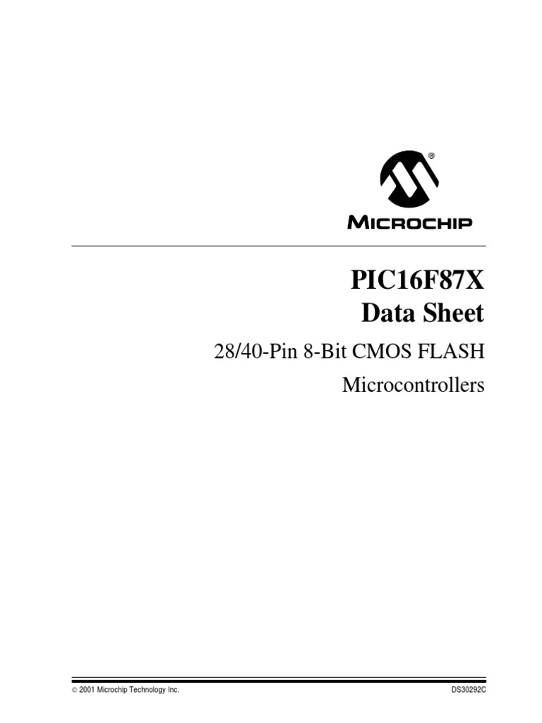 PIC16F87X Data Sheet: 28/40-Pin 8-Bit CMOS FLASH Microcontrollers | PDF | Flash Memory ...