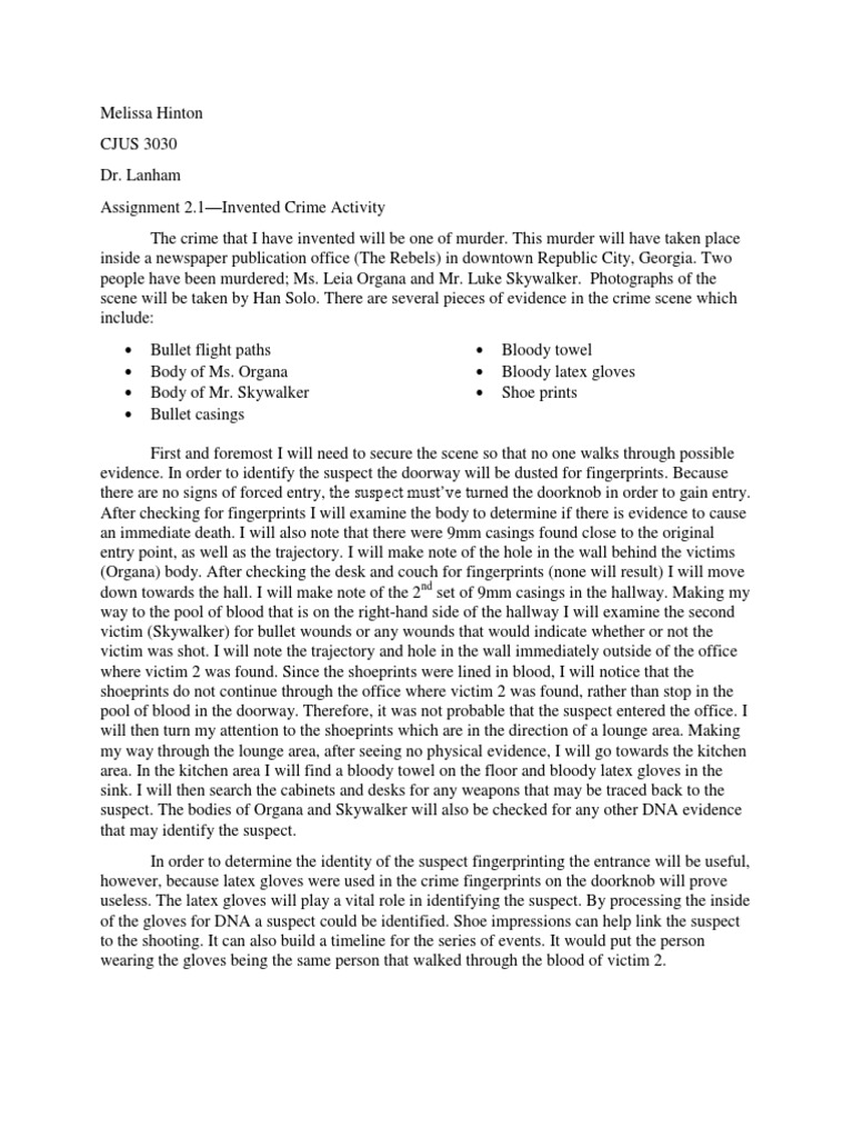 Invented Crime Activity, Field Notes, Crime Scene Notes, Investigation ...