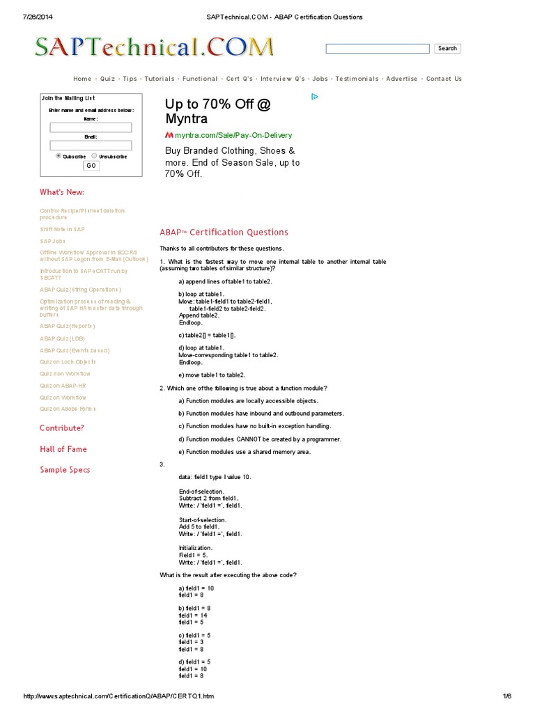 SAPTechnical ABAP QA1 | PDF | Databases | Computer Programming