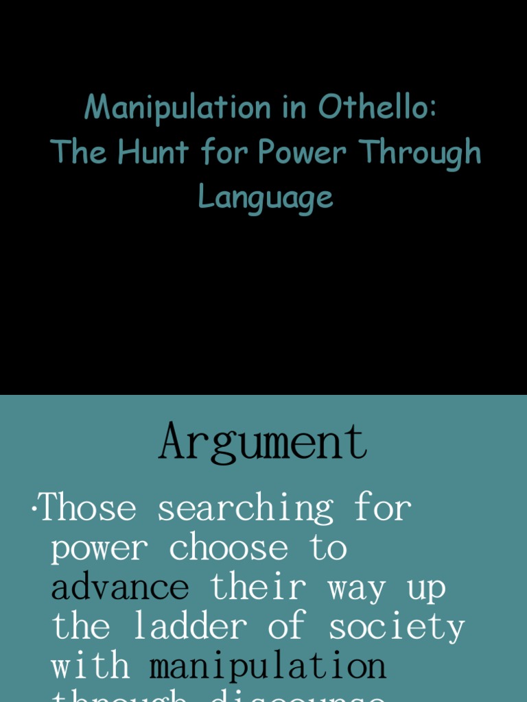 Manipulation And Power In Othello Pdf Othello Iago