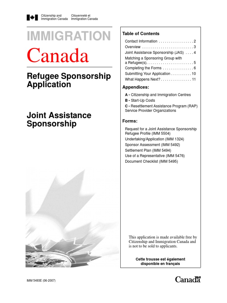 Canada Immigration Forms: 5493E | PDF | Refugee | Travel Visa