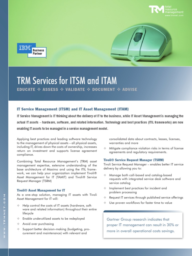 TRM Services For ITSM and ITAM Brochure | PDF | It Service Management ...