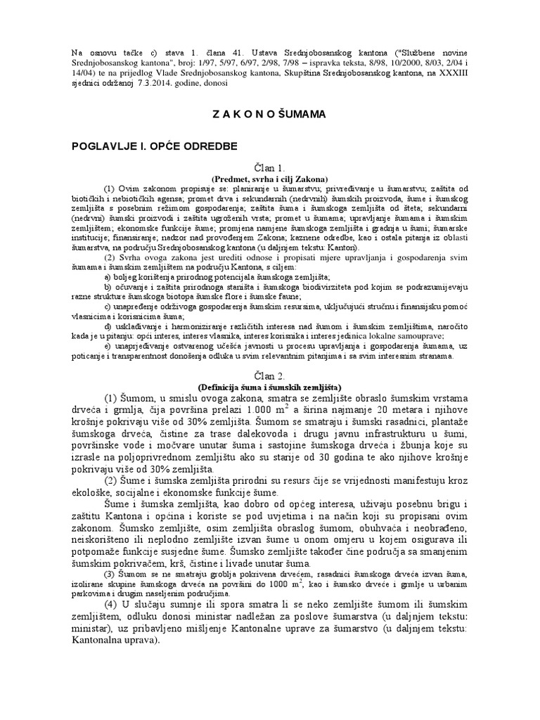 Zakon o Sumama SBK 2014 | PDF