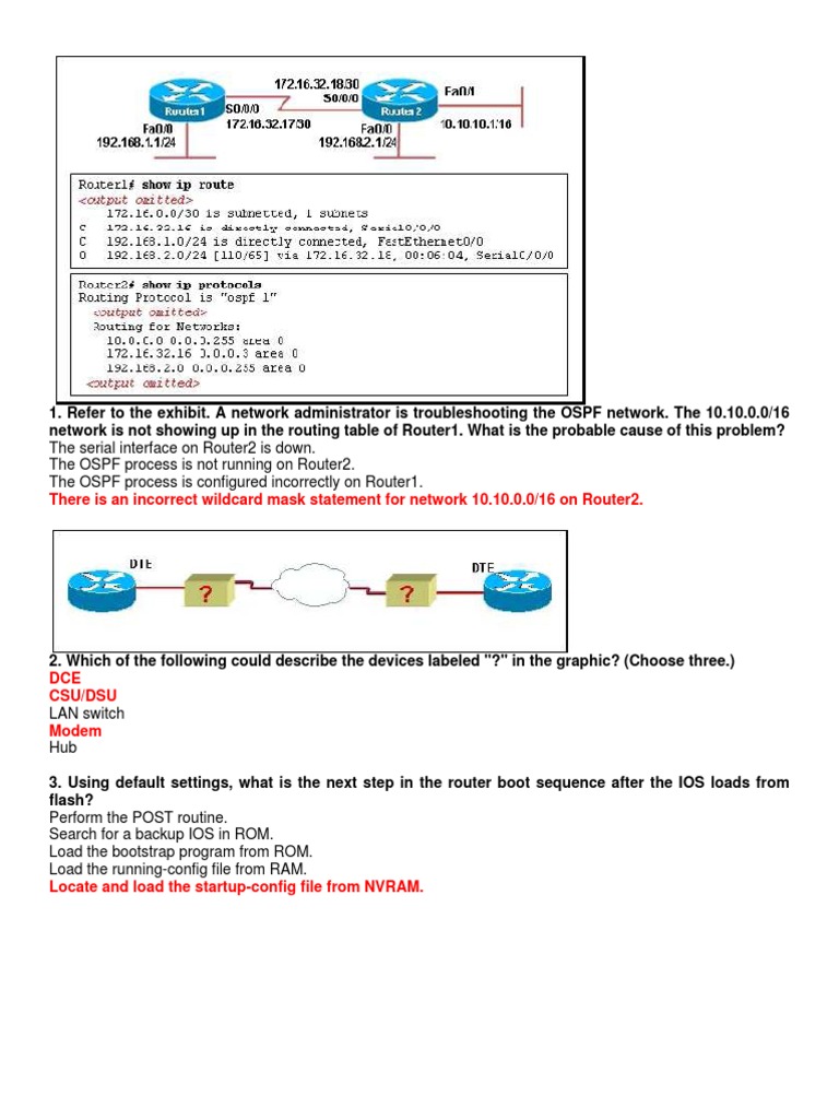 Ccna Exploration 40 Erouting Final Exam 52 Questions 100 Pdf