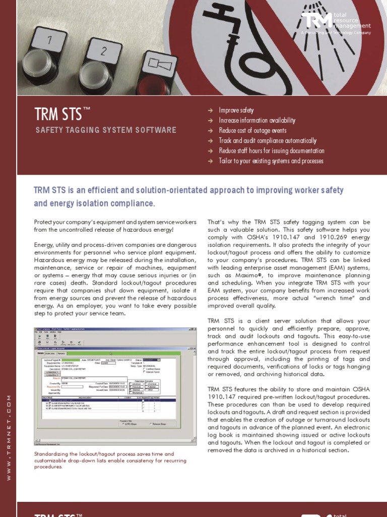 TRM Safety Tagging System™ Brochure | PDF | Information Technology ...