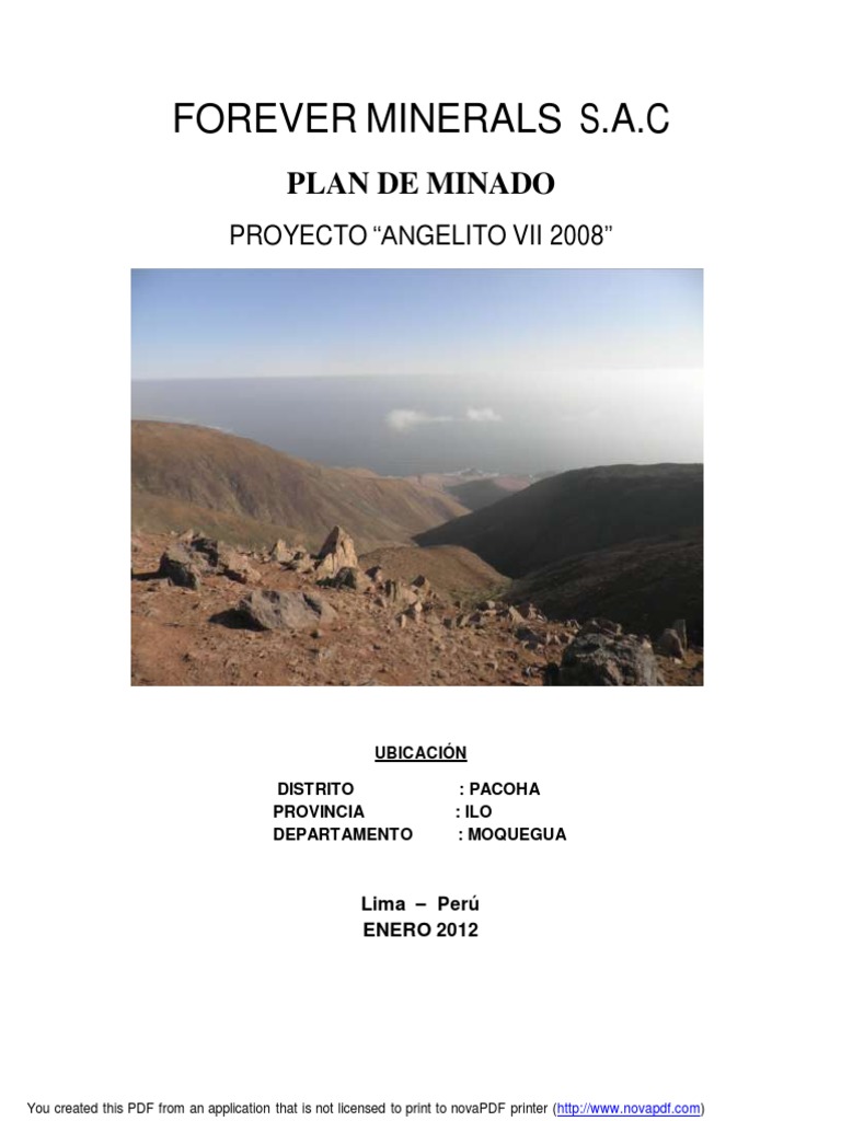 13 Plan de Minado | PDF | Material explosivo | Geología