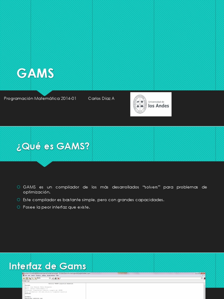 Tutorial GAMS | PDF | Optimización Matemática | Microsoft Excel