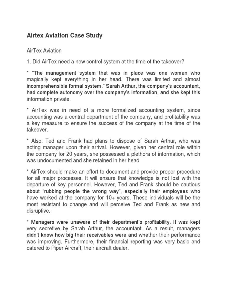 Airtex Aviation Case Study | PDF | Incentive | Motivation