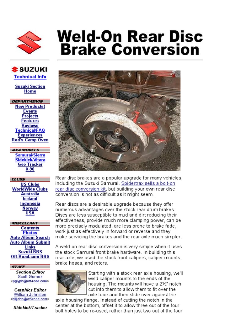 Rear Disk Conversion | Brake | Automobiles