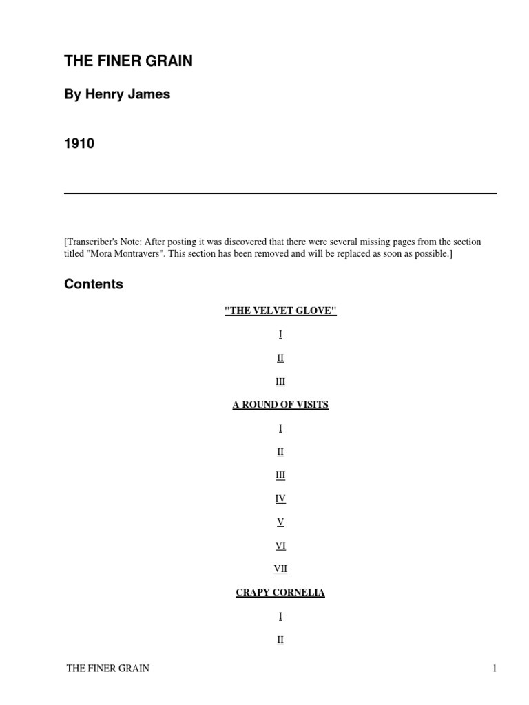 The Finer Grain by James, Henry, 1843-1916 | PDF