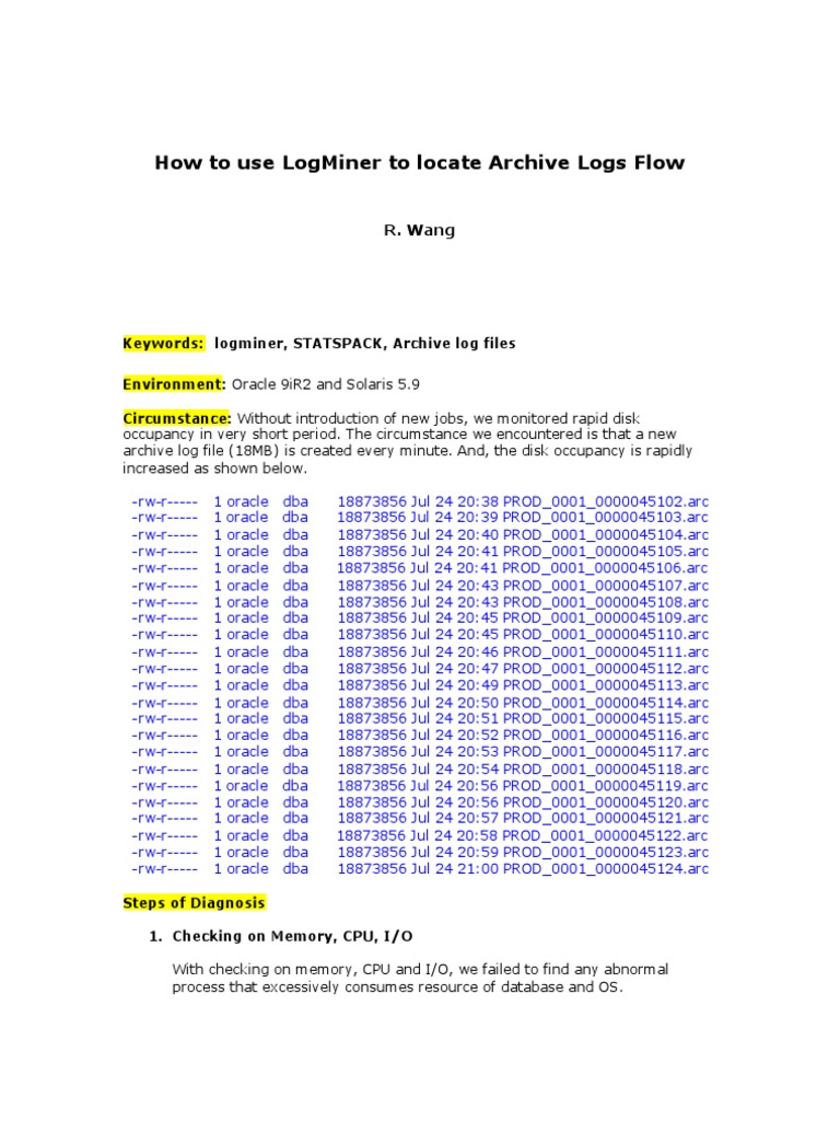 How To Use Logminer To Locate Archive Logs Flow | PDF | Oracle Database ... How To Use Logminer To Locate Archive Logs Flow | PDF | Oracle Database ...