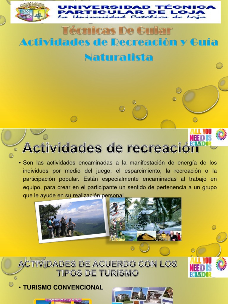 Actividades de Recreacion | PDF | Turismo | Ocio