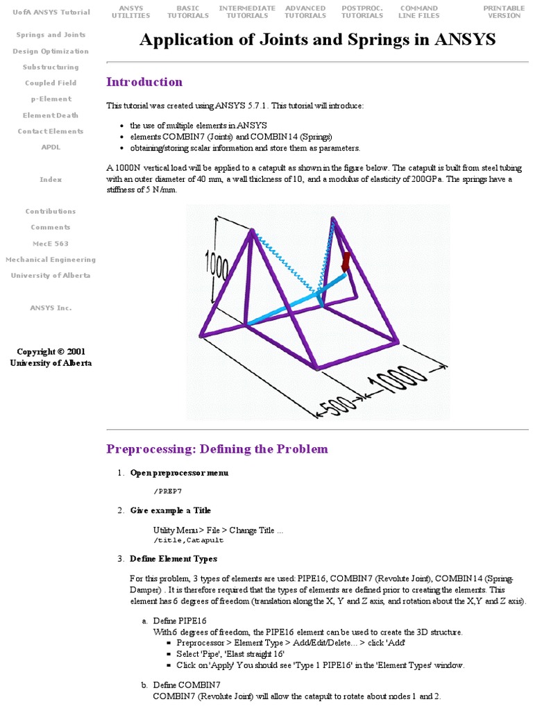Advanced - Springs and Joints | PDF | Stiffness | Young's Modulus