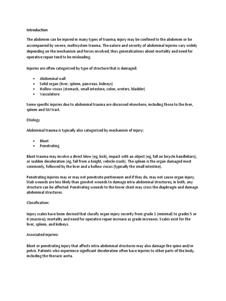 Trauma Case Study | PDF | Digestion | Small Intestine