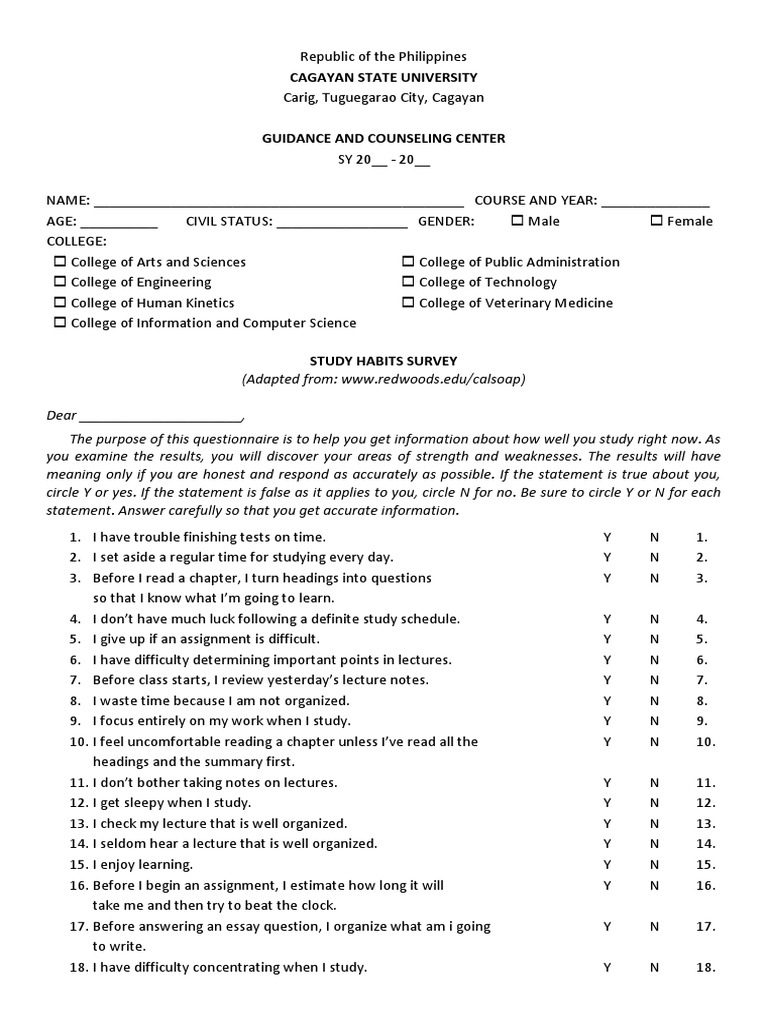 Study Habits Pdf Cognition Learning