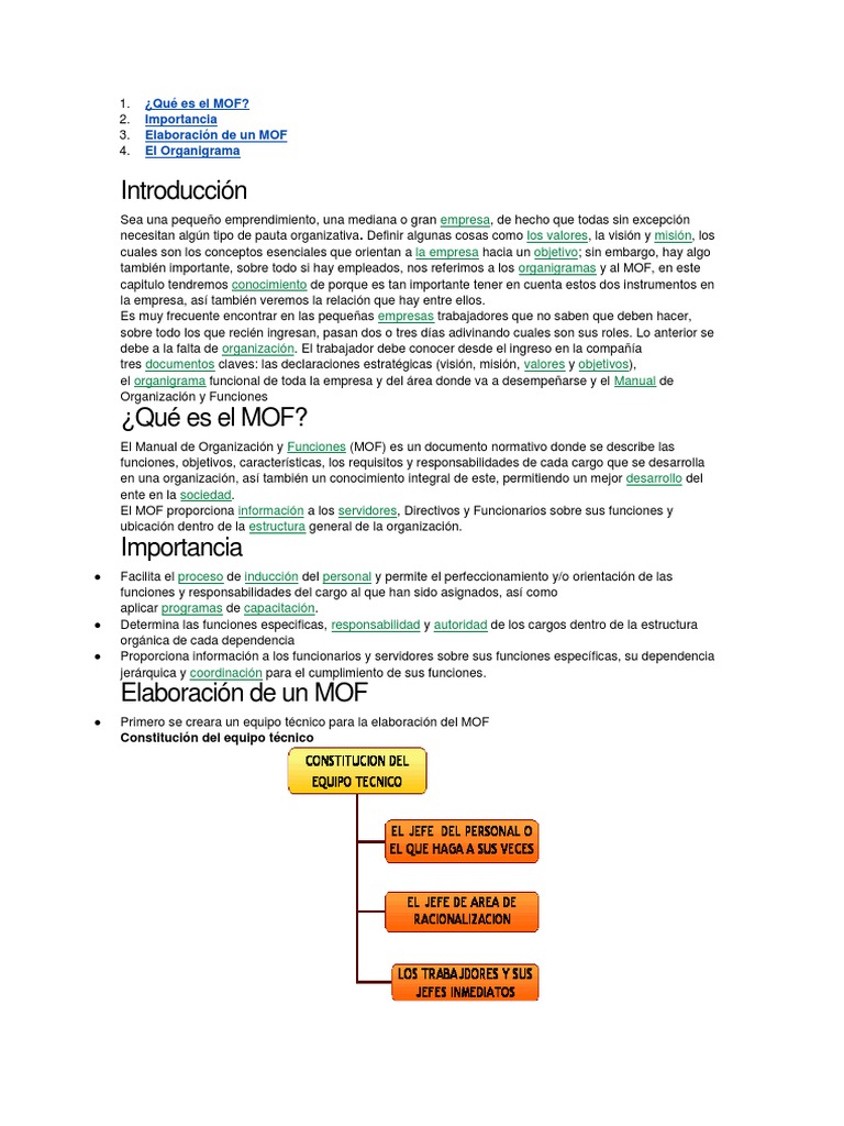Qué Es El MOF | Descargar gratis PDF | Integral | Presupuesto