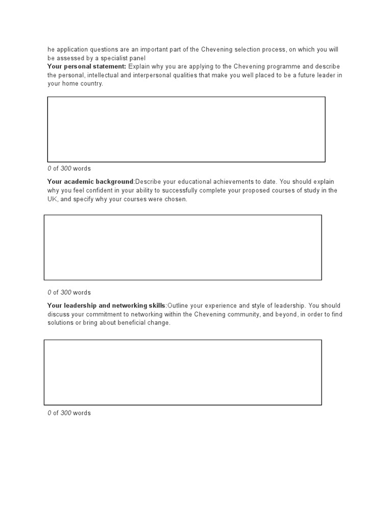 Chevening Scholarship Application Guide | PDF | Leadership ...