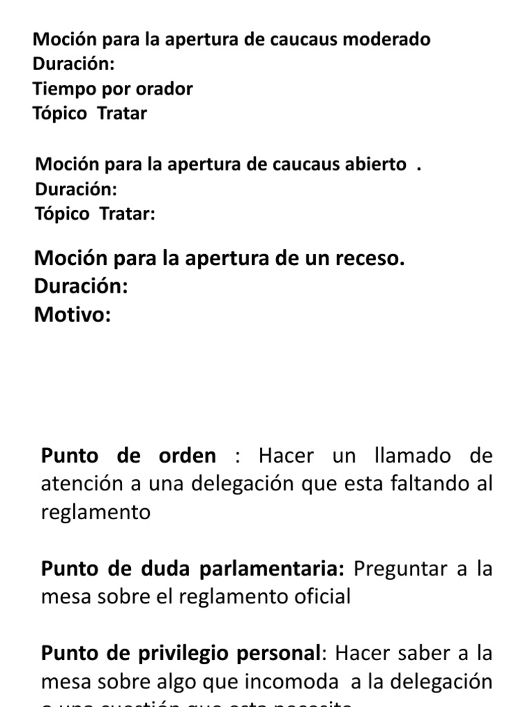 Puntos y Mociones Mun | PDF