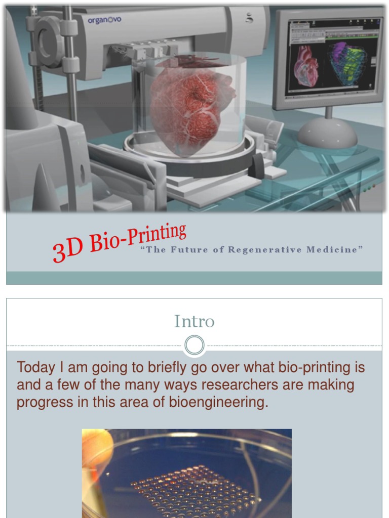 Bio Printing Biology Oral Presentation | PDF | 3 D Printing | Medical ...