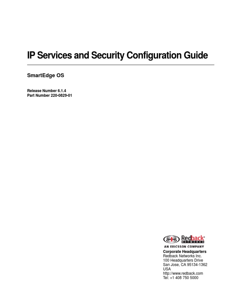Redback-Ipservices Configuration Guide | PDF | Electromagnetic Interference | Computer Networking