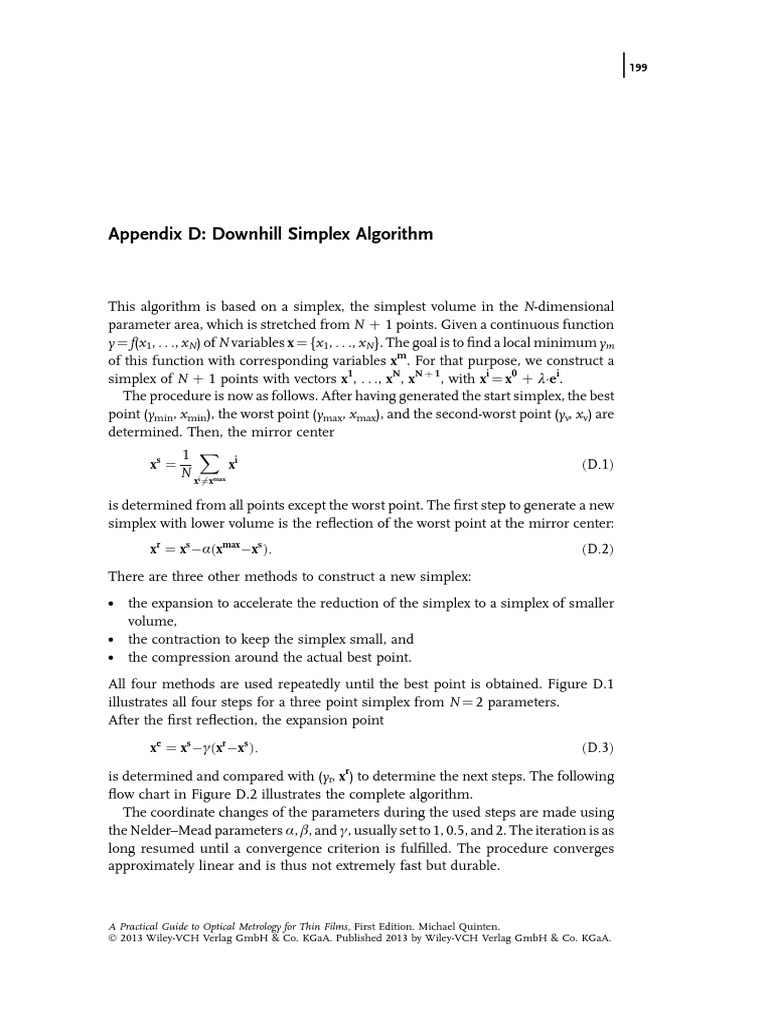 Downhill Simplex Algorithm | Download Free PDF | Algorithms | Mathematics Of Computing