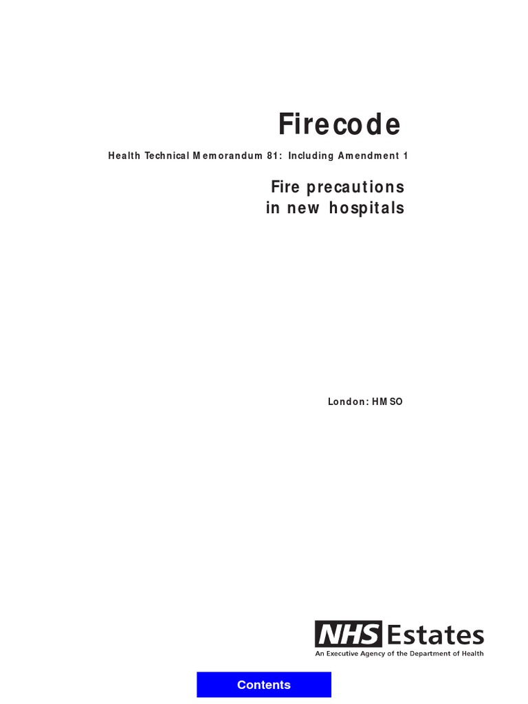 HTM 81 FireCode | PDF | Fire Safety | Hospital