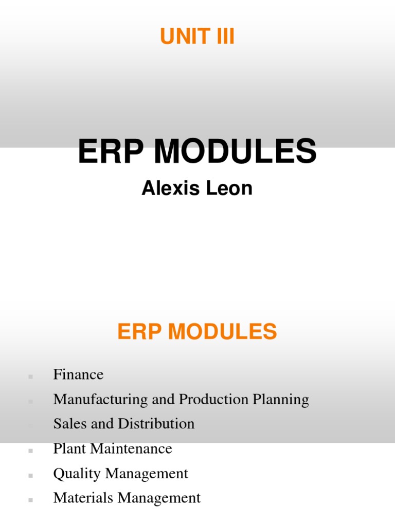 ERP Modules | PDF | Accounts Payable | Cost Accounting