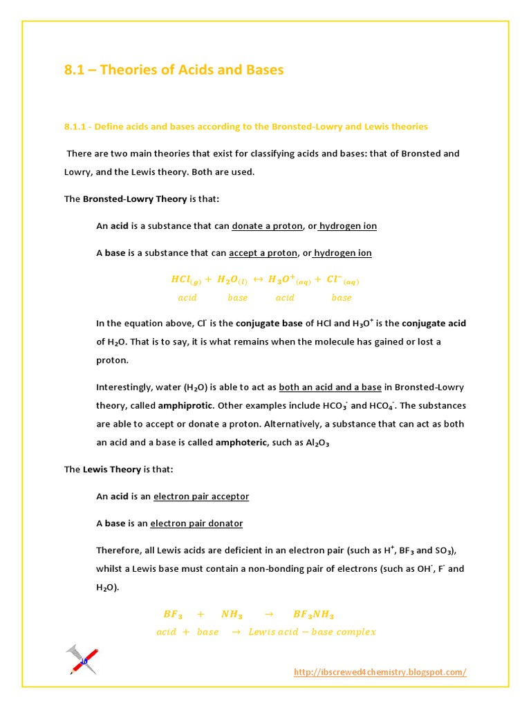 8 1 Theories of Acids and Bases | PDF | Religion & Spirituality