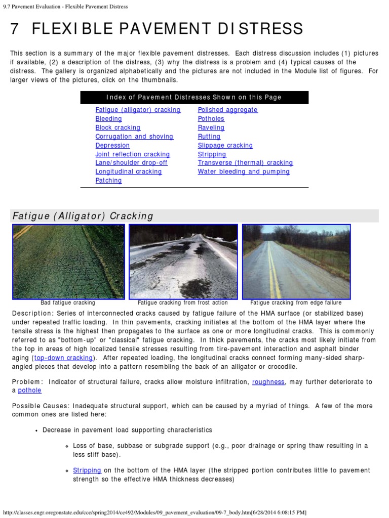 9.7 Pavement Evaluation - Flexible Pavement Distress | PDF | Road ...