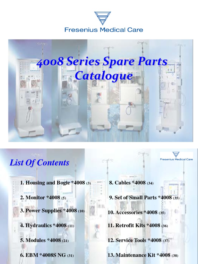 Fresenius 4008S Spare Parts Catalogue | PDF | Valve | Pump