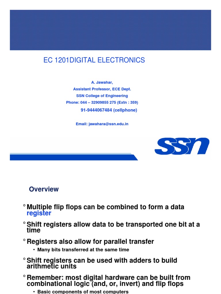 Ec 1201digital Electronics | PDF | Computer Data | Electronic Design