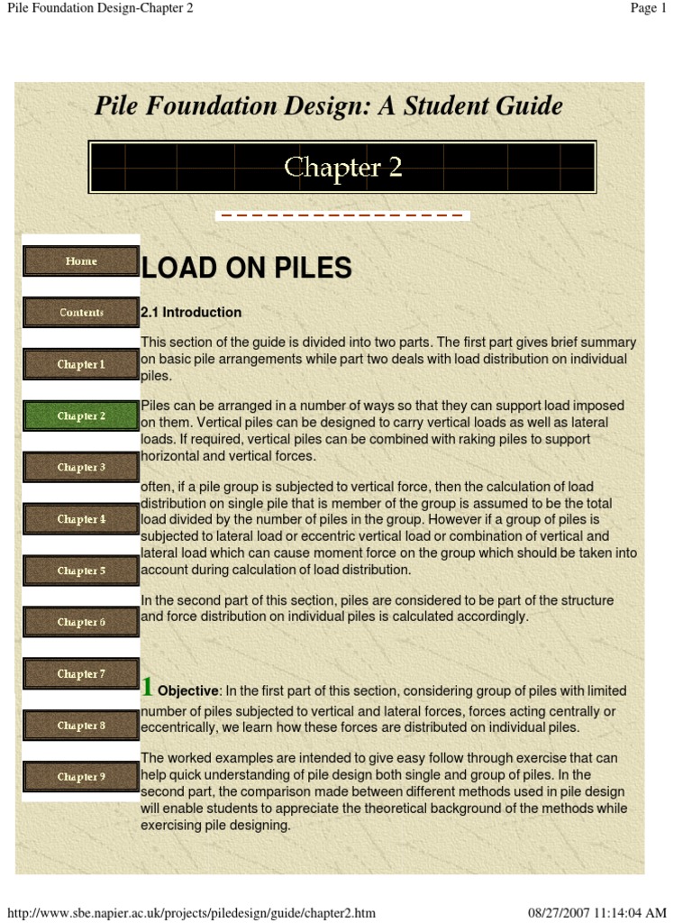 Pile Foundation Design-Chapter 2 | PDF | Deep Foundation