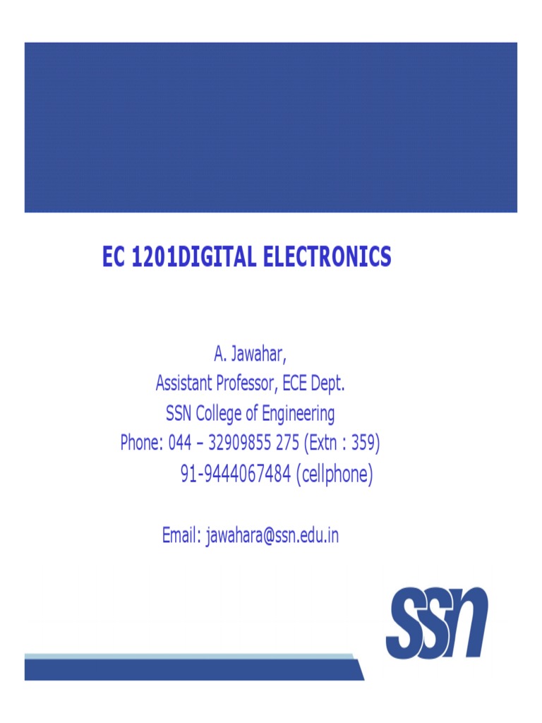 Ec 1201digital Electronics | PDF | Electronic Engineering | Electrical Circuits