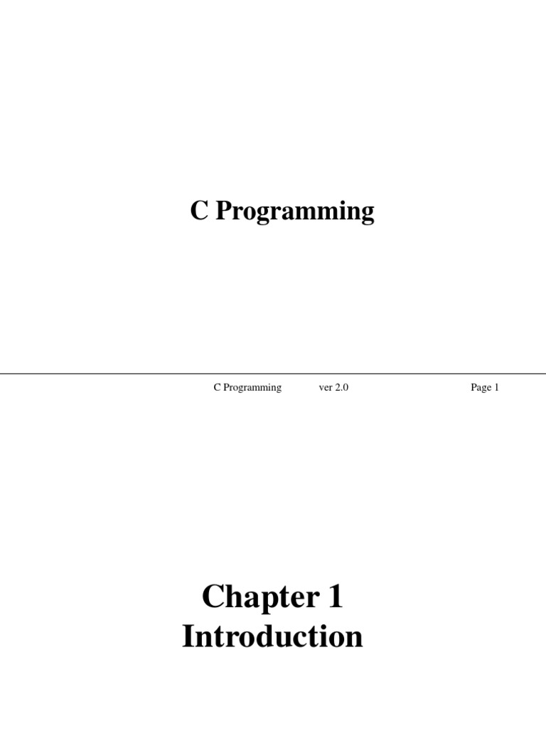 C Programming Pdf C Programming Language Control Flow