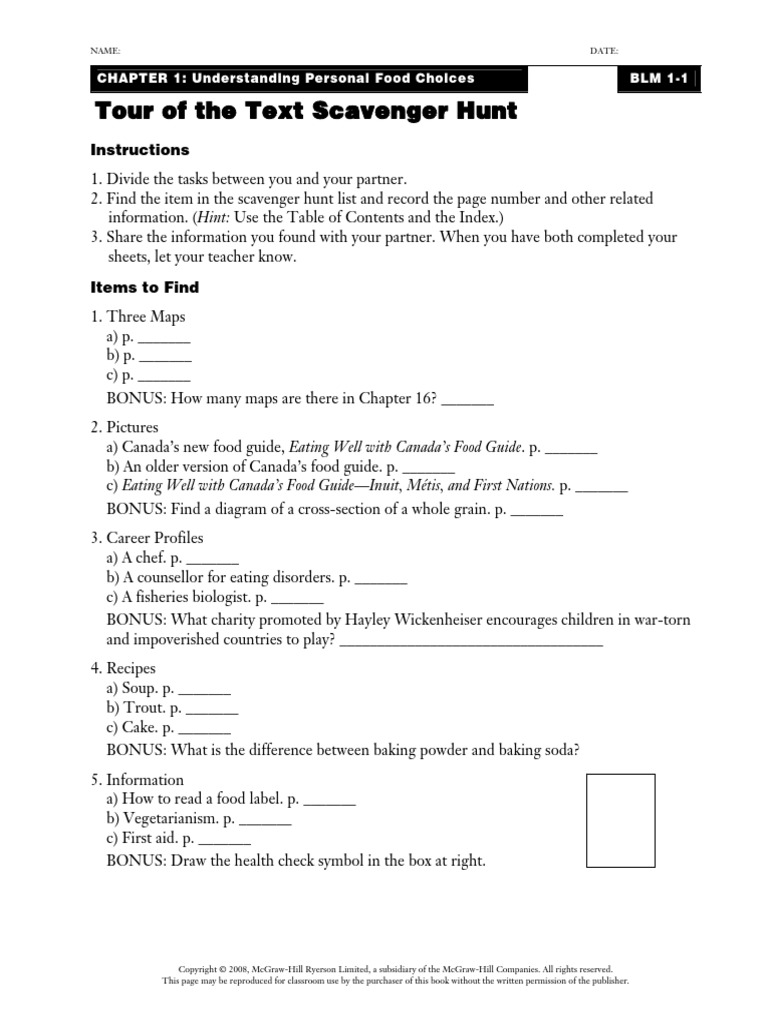 BLM 1-1 Tour of The Text SC | PDF | Foods | Nutrition
