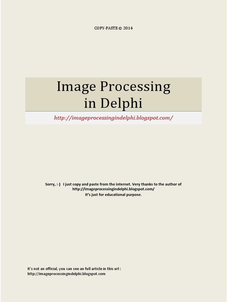 Image Processing in Delphi | PDF | Rgb Color Model | Pixel