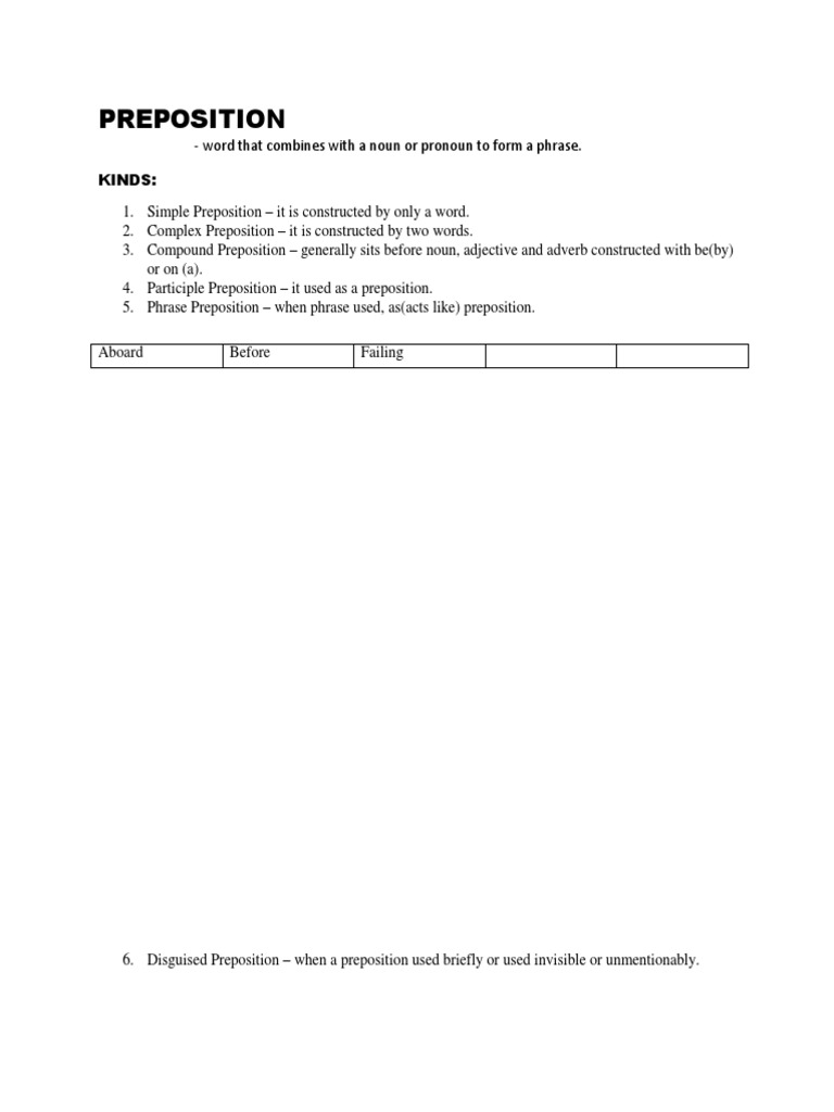Preposition | PDF