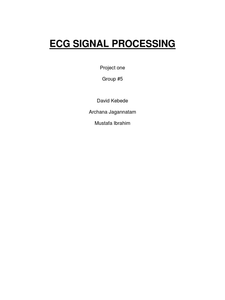 Ecg Signal Processing | PDF | Spectral Density | Signal (Electrical ...
