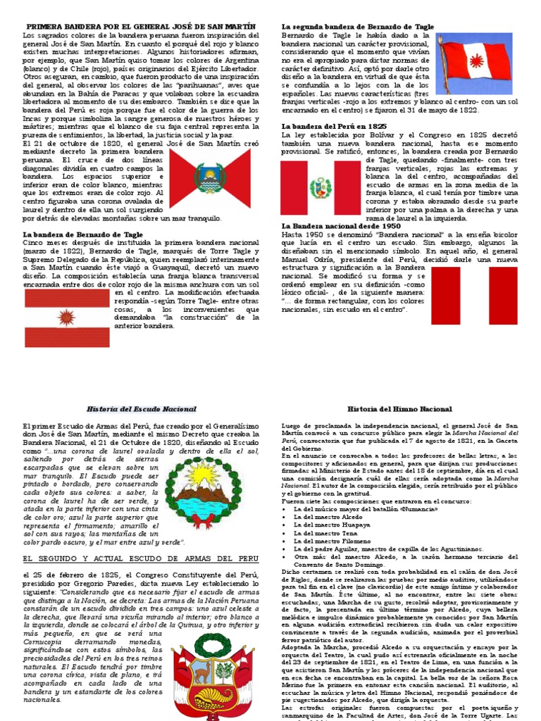 Primera Bandera Por El General José de San Martín | PDF | Símbolos ...